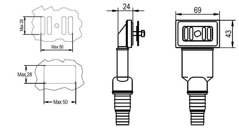LIRA Overflow & Flex Pipe for Hose Connection