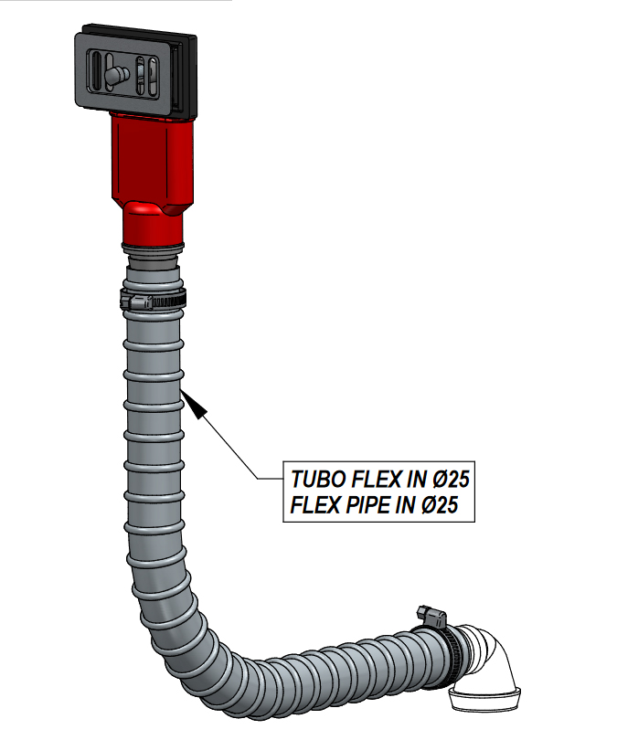 LIRA Overflow & Flex Pipe for Hose Connection