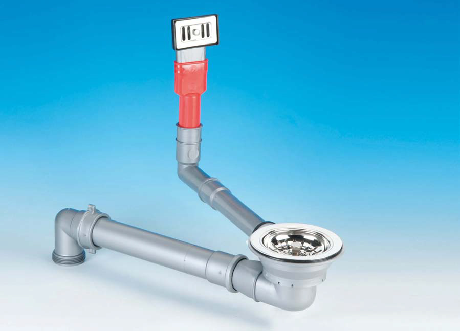 Shallow Profile Space Saver Waste Kit + Rectangular Overflow